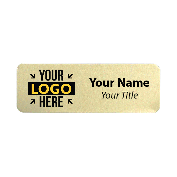 1 x 3 Brushed Gold Name Tag | HC Brands